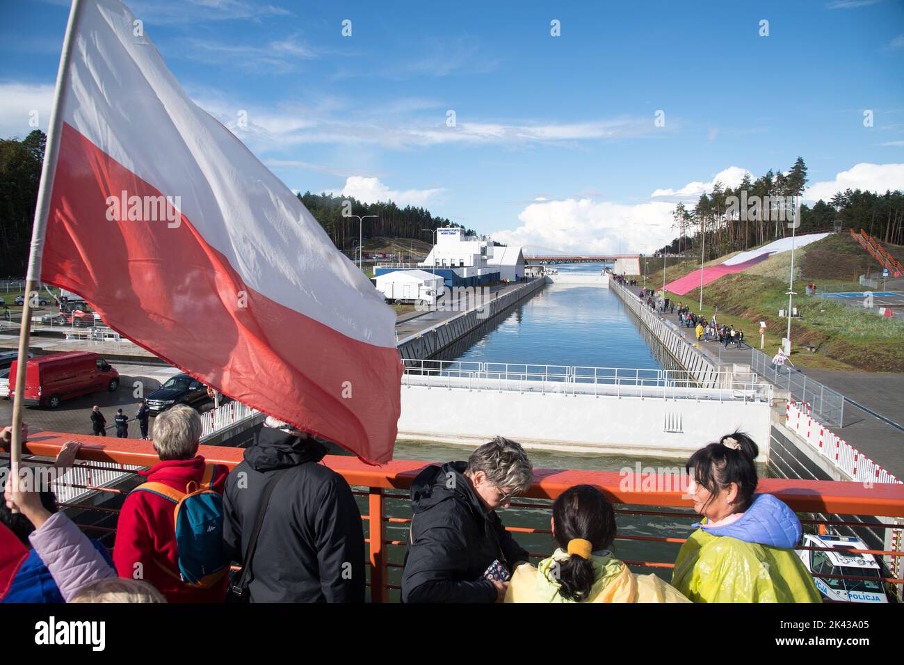 Vistula Spit canal, which connect port of Elblag and Vistula Lagoon ...