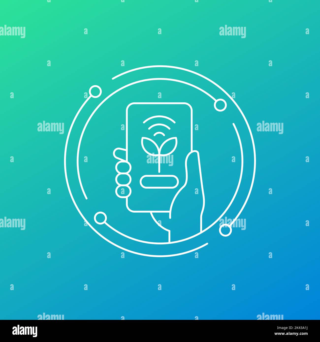 Smart farming mobile app, line vector icon Stock Vector Image & Art - Alamy