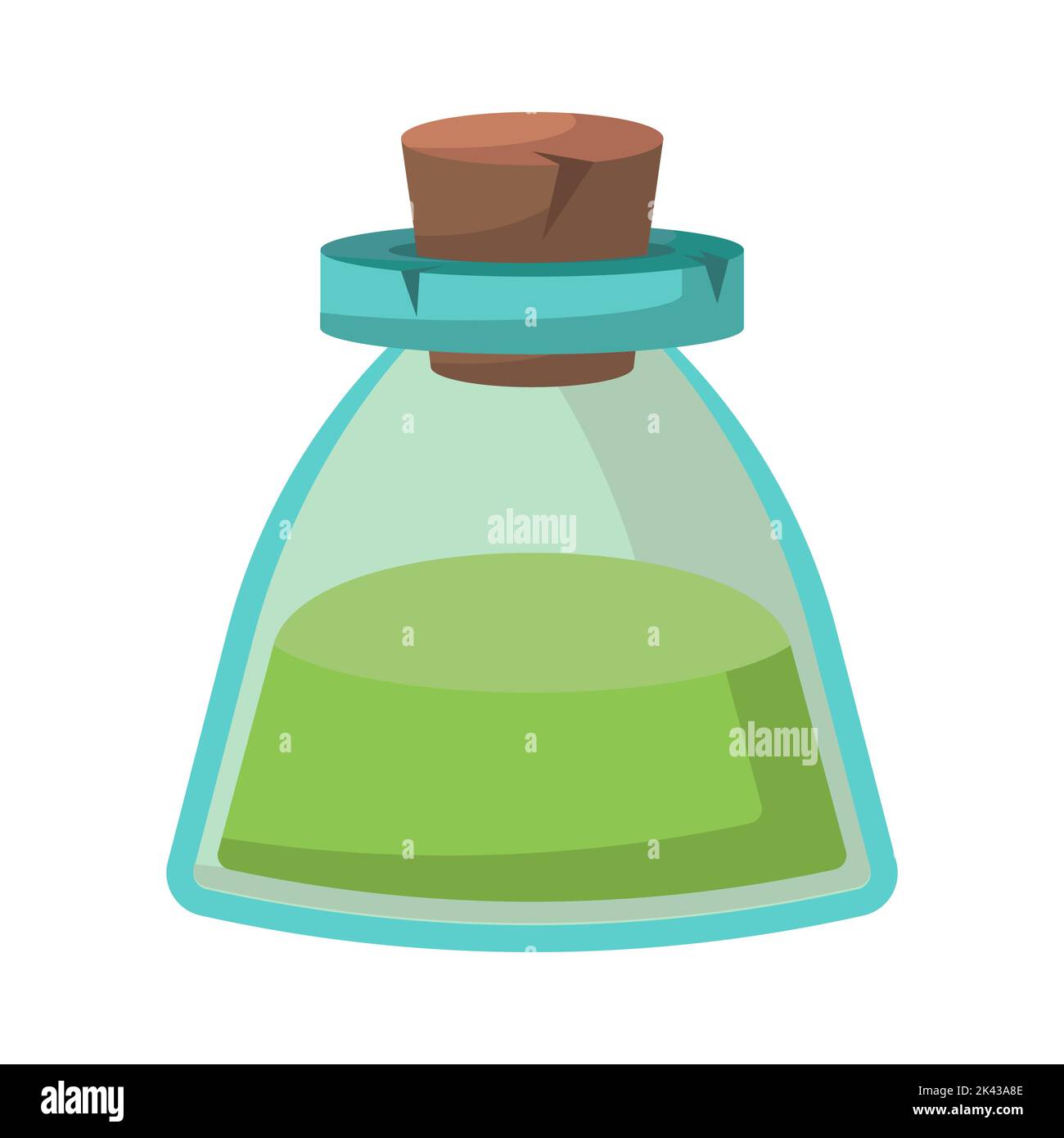 Game icon of bottle with poison or elixir. Cartoon container for health ...