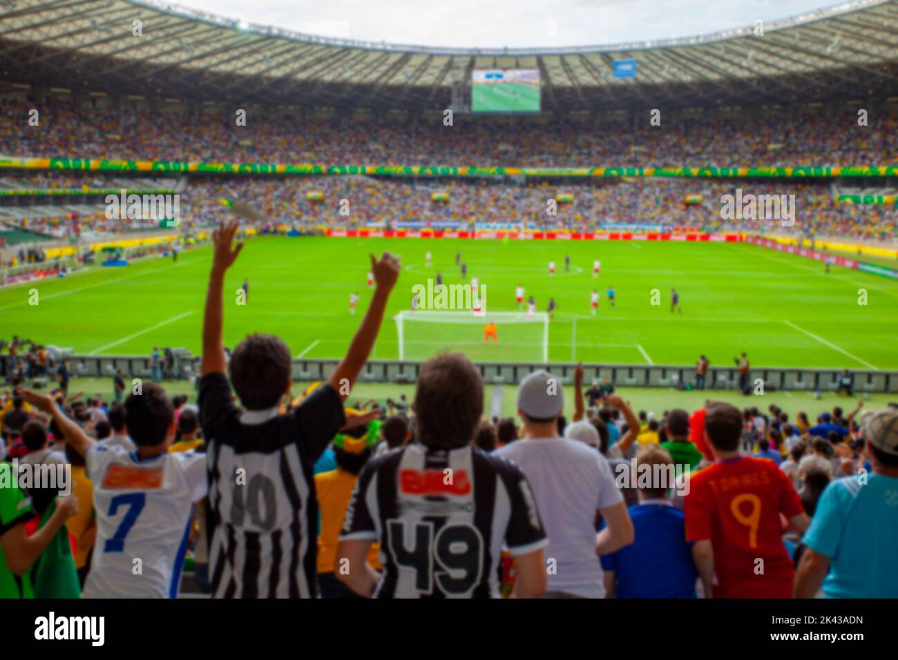 Defocused background of soccer or football stadium Stock Photo - Alamy