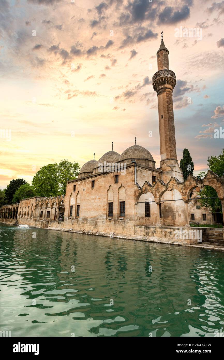 Balikligol (The Fish Lake in English) in Sanliurfa, Turkey, with sunset ...