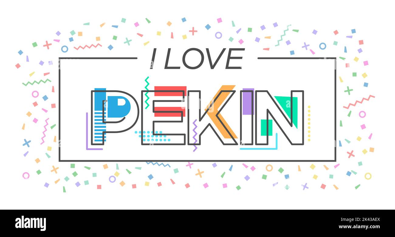 I love Peking. Vector lettering for postcards, posters, posters and ...
