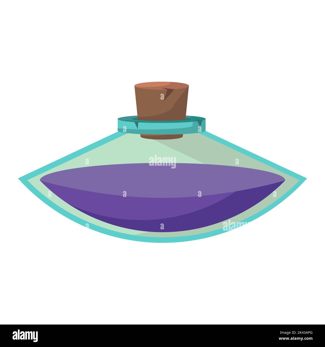 Game icon of bottle with poison or elixir. Cartoon container for health ...