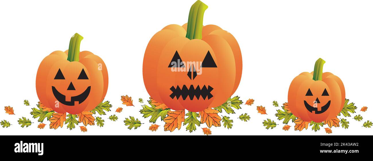 Pumpkin autumn leaves Stock Vector Images - Alamy