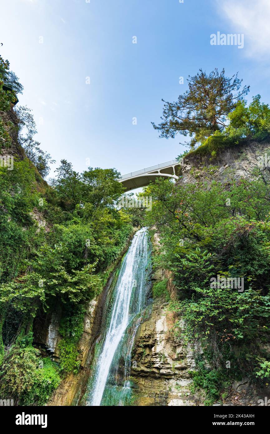 Leghvtakhevi Waterfall in the Botanical Garden of the city of Tbilisi ...