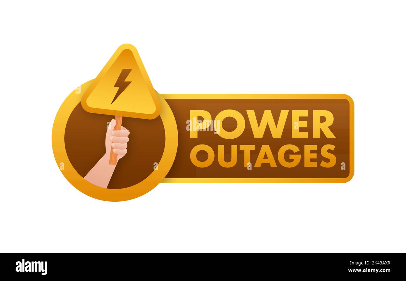 Power outages. Badge, icon, stamp, logo. Vector illustration Stock ...