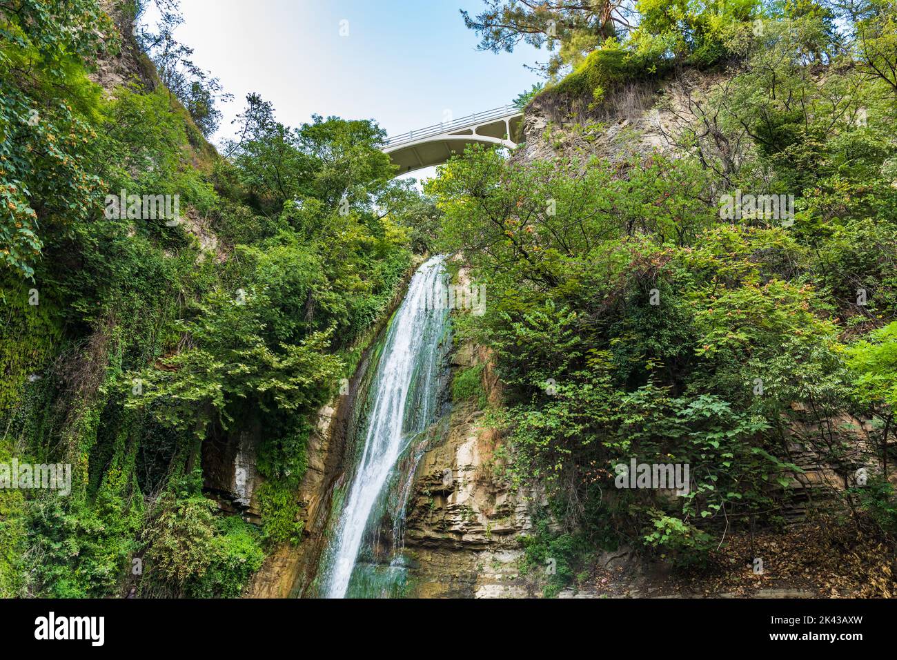Leghvtakhevi Waterfall in the Botanical Garden of the city of Tbilisi ...