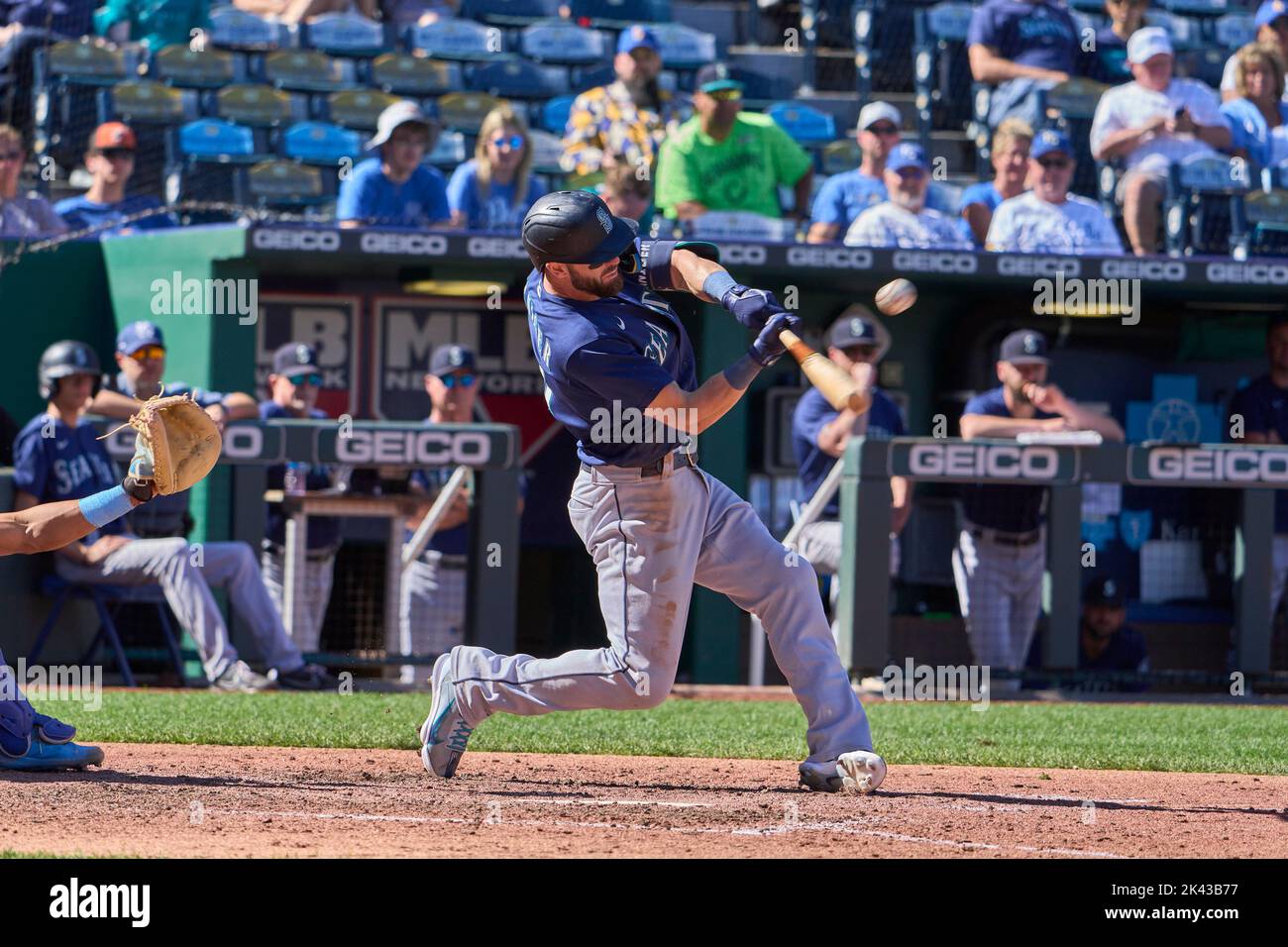 September 25 2022: Seattle right fielder Mitch Haniger (17) gets a hit ...