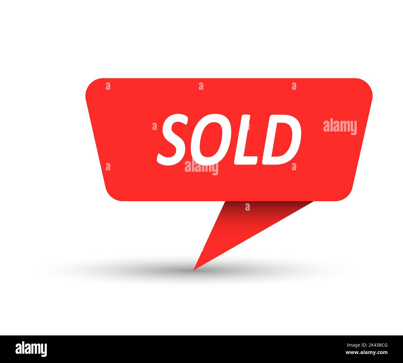 SOLD. Vector banner, pointer, sticker, label or speech bubble. Template ...