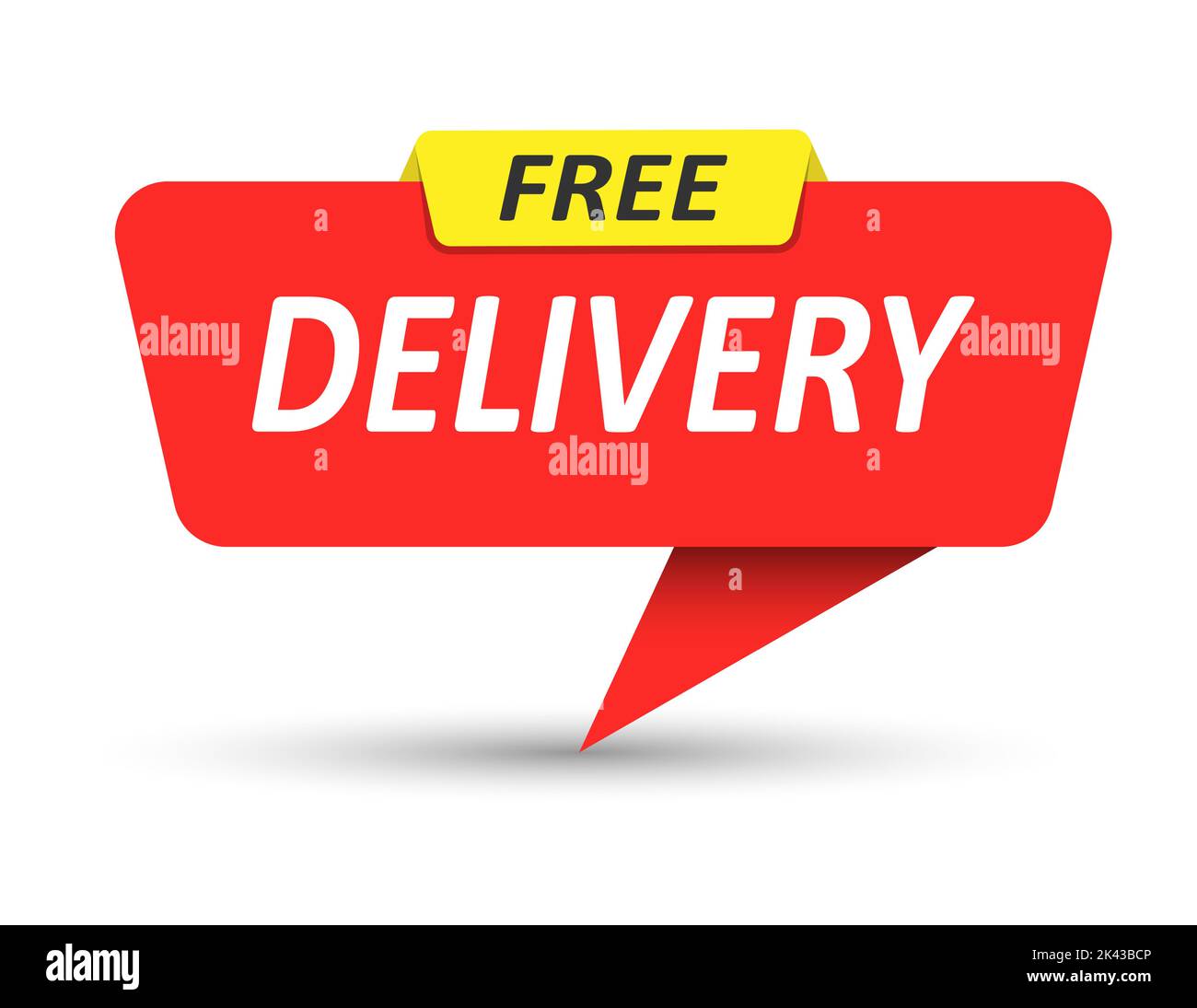 FREE DELIVERY. Vector banner, pointer, sticker, label or speech bubble ...