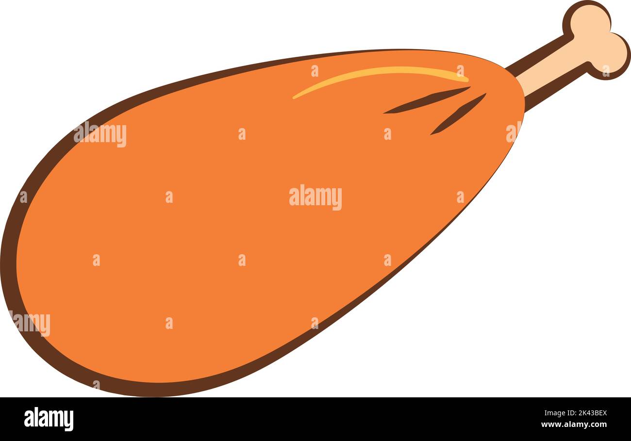 Isolated roasted chicken icon Flat design Vector Stock Vector Image ...