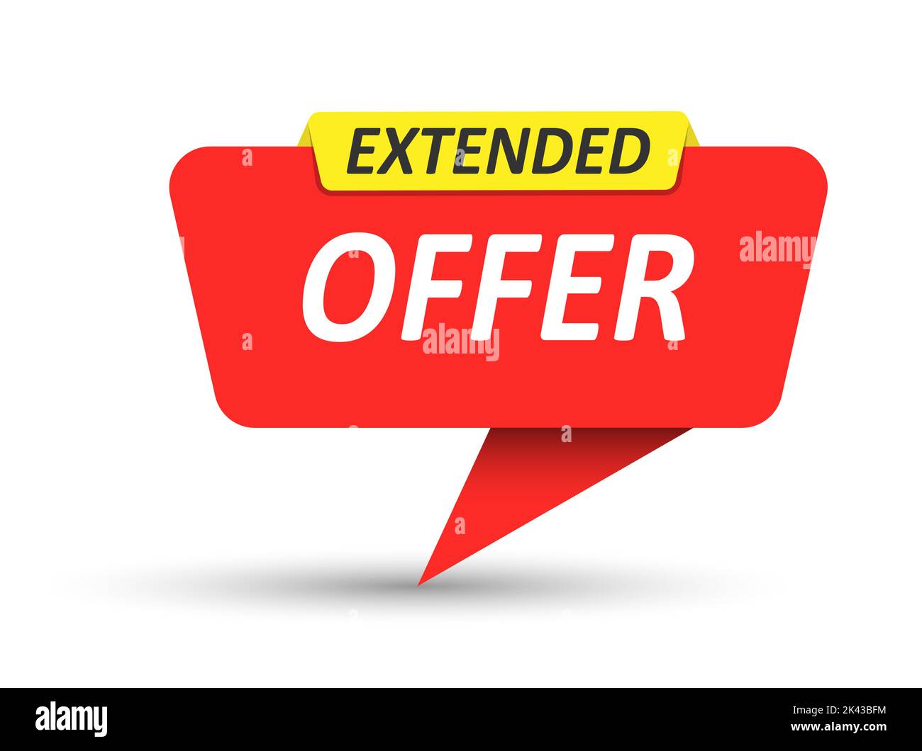 EXTENDED OFFER. Vector banner, pointer, sticker, label or speech bubble ...