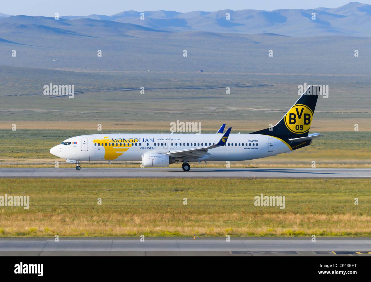 MIAT Mongolian Airlines Boeing 737 aircraft at Ulaabaatar New Airport ...