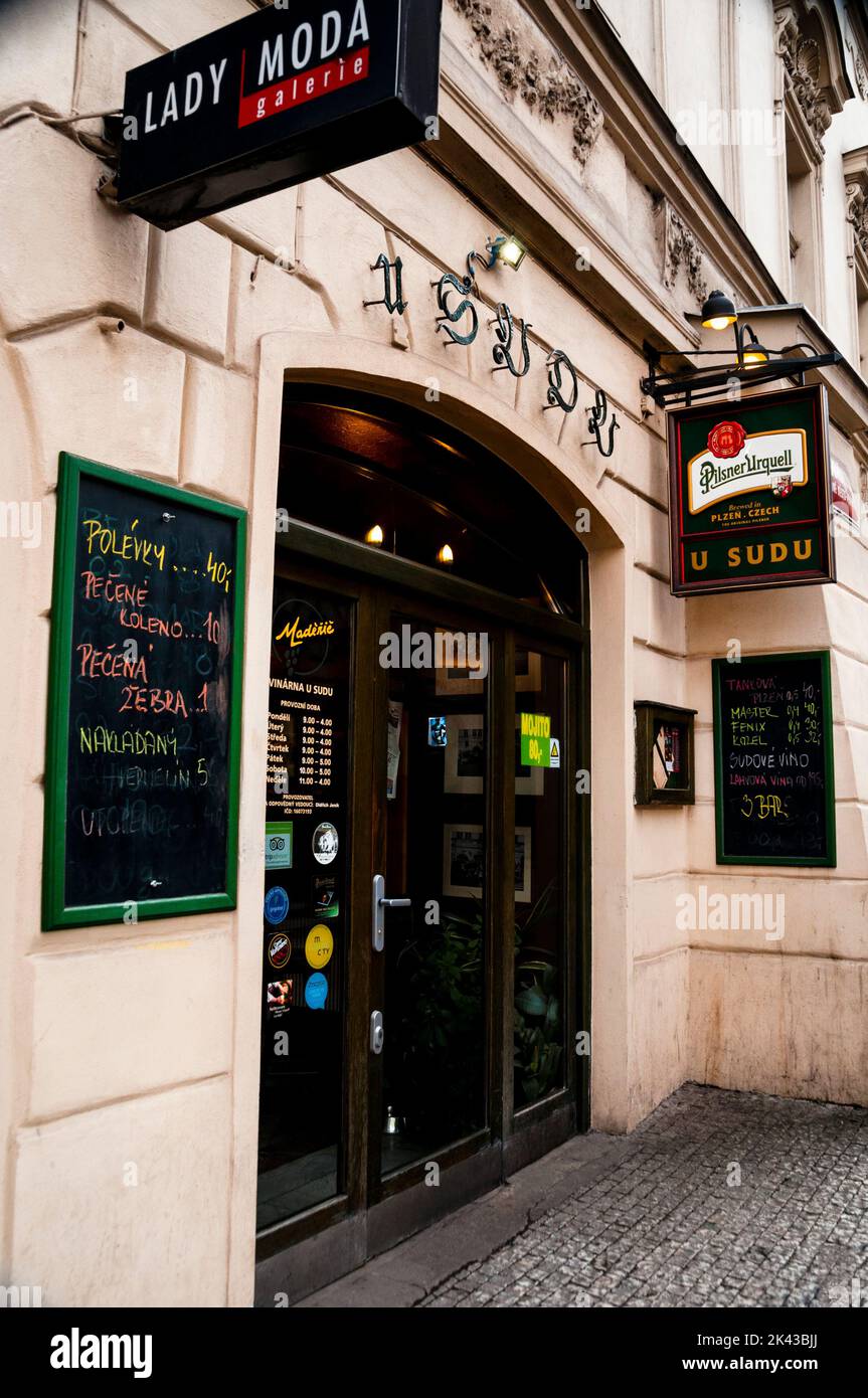 Wine Bar in Prague, Czech Republic Stock Photo - Alamy