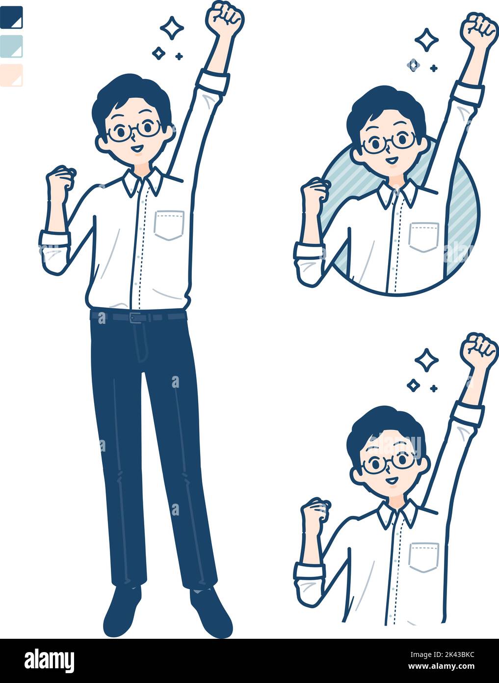 A man in shirt with fist pump images.It's vector art so it's easy to ...
