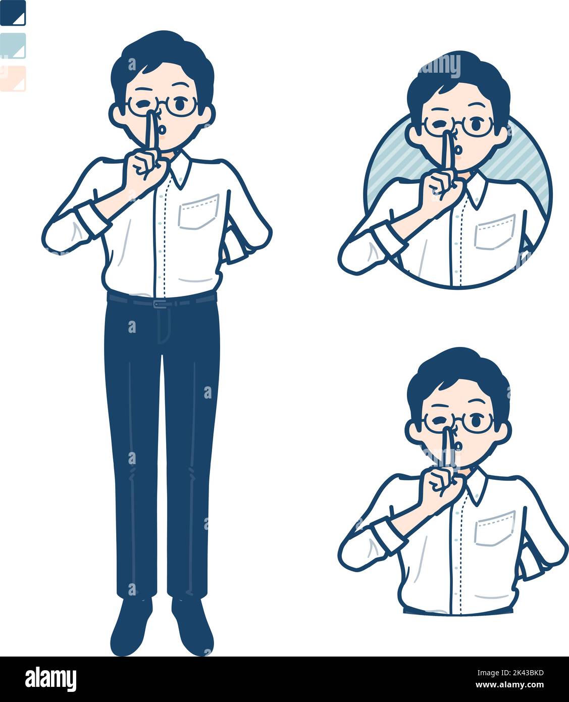 A man in shirt with be quiet hand sign images.It's vector art so it's ...