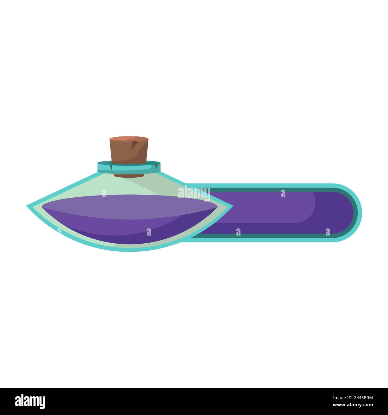 Game icon of bottle with poison or elixir and status indicator. GUI bar ...