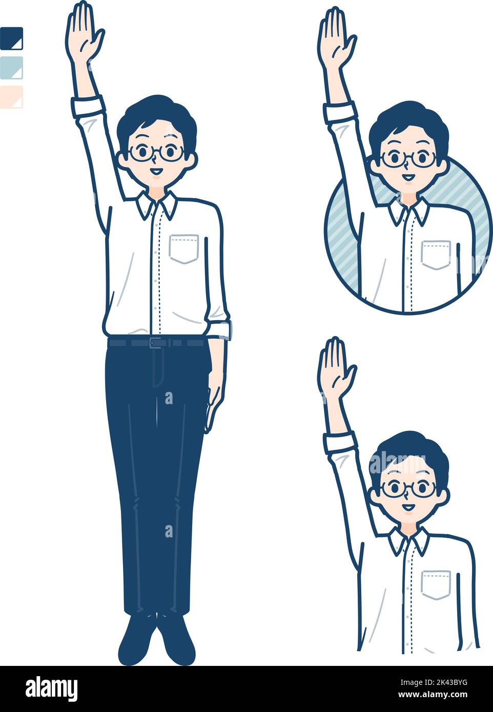 A man in shirt with raise hand images.It's vector art so it's easy to ...