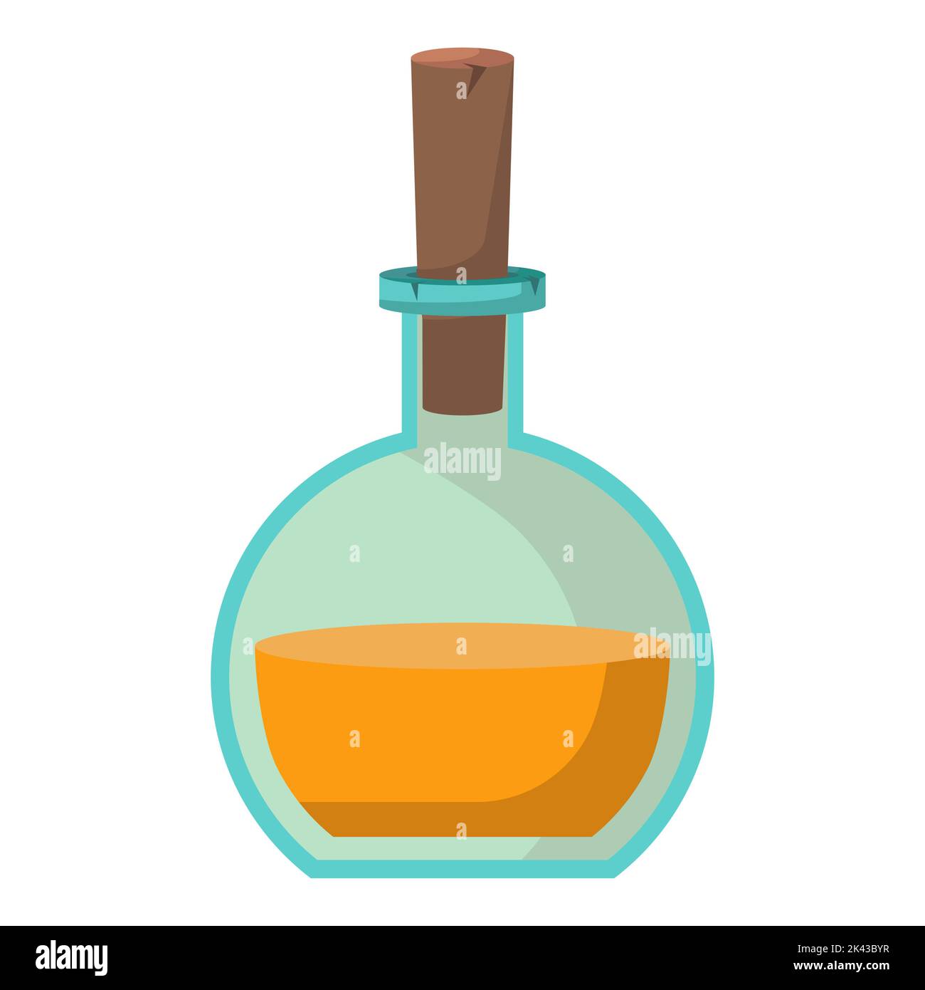 Game icon of bottle with poison or elixir. Cartoon container for health ...