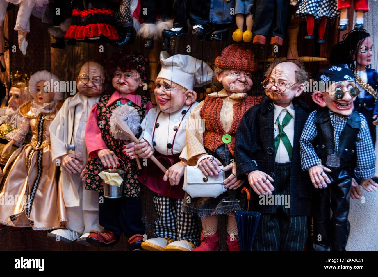 Handmade wooden puppets in Prague, Czech Republic Stock Photo - Alamy