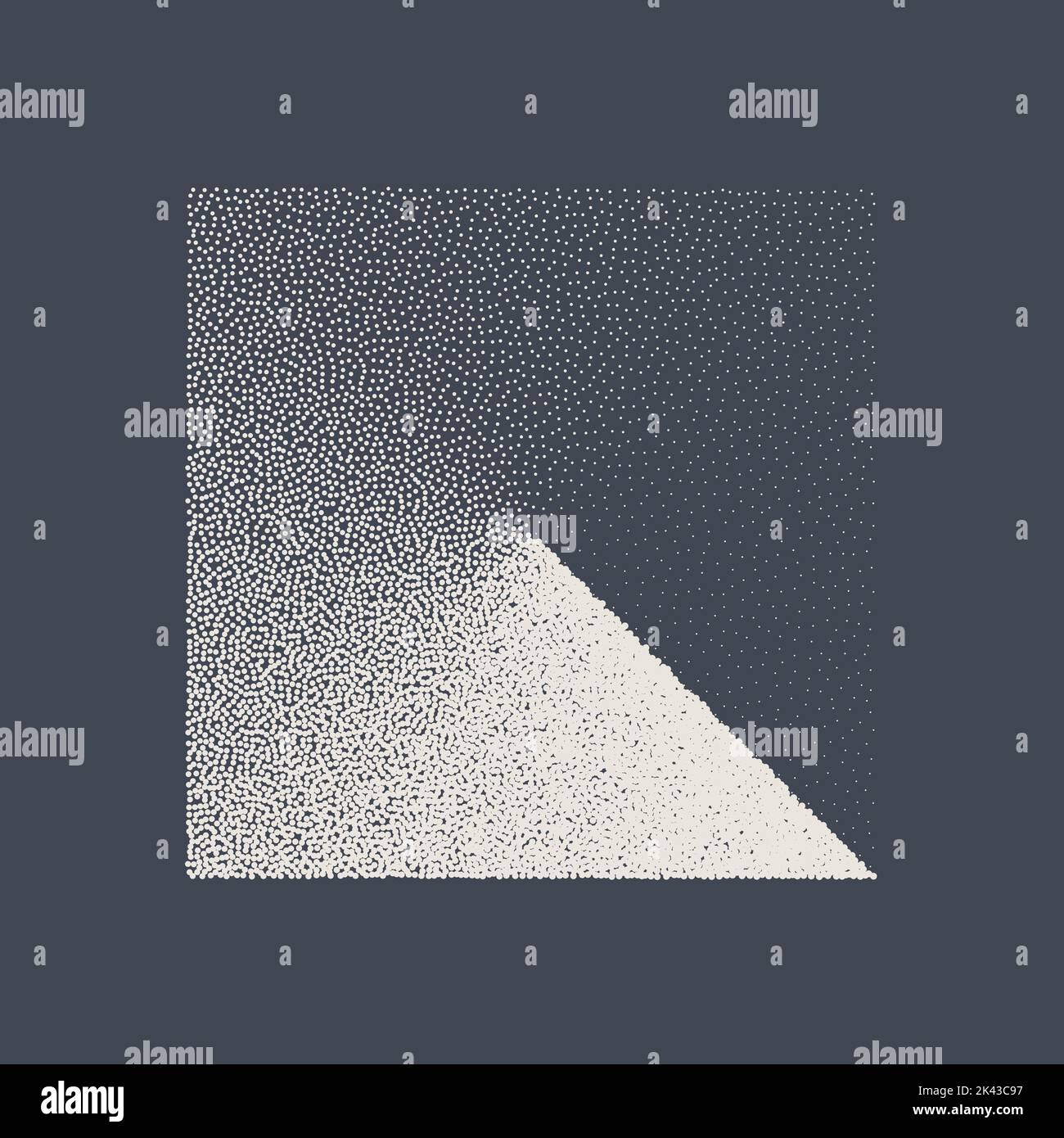 Square shaped dotted object, stipple elements. Fading gradient ...