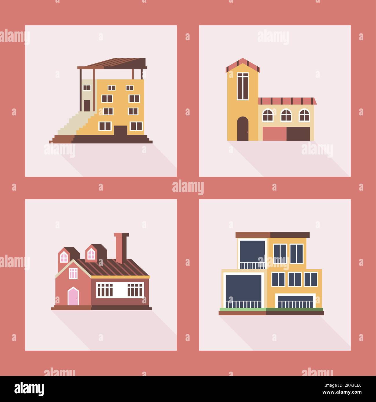houses residential icons Stock Vector Image & Art - Alamy