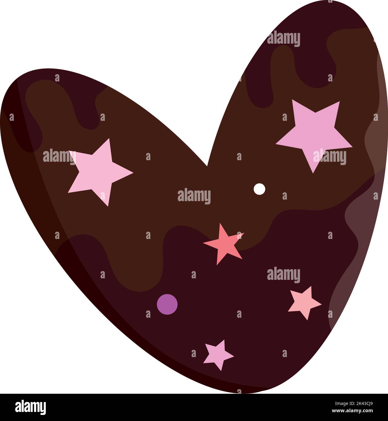 Isolated colored heart shape with chocolate Vector Stock Vector Image ...