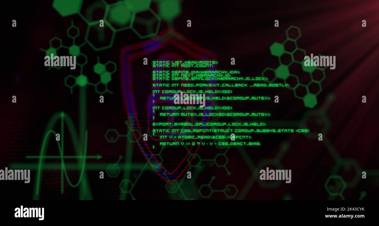 Image of purple padlock symbol, with information and data processing on ...