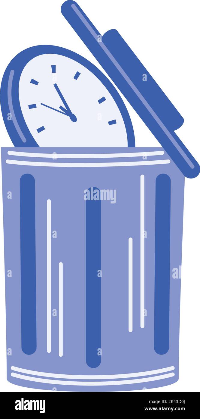 time clock on trash can Stock Vector Image & Art - Alamy