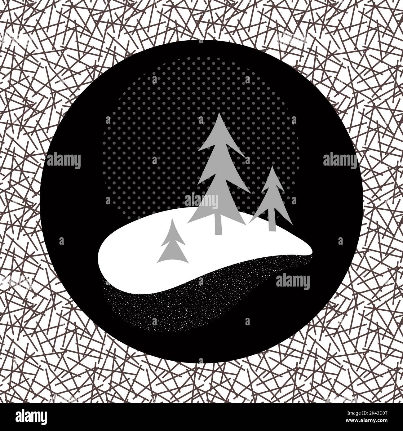 Minimalistic vector Christmas card with Christmas trees, rectangular ...