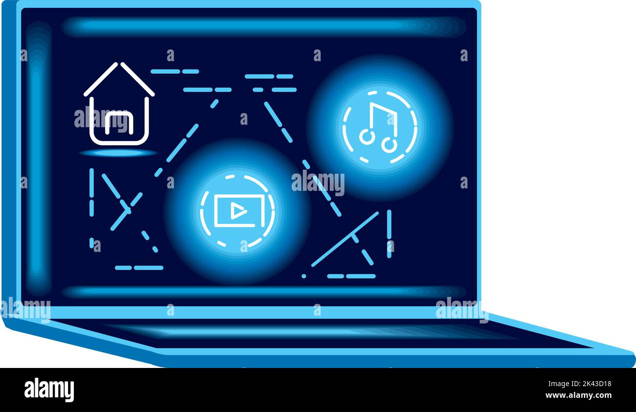 smart home with laptop Stock Vector Image & Art - Alamy