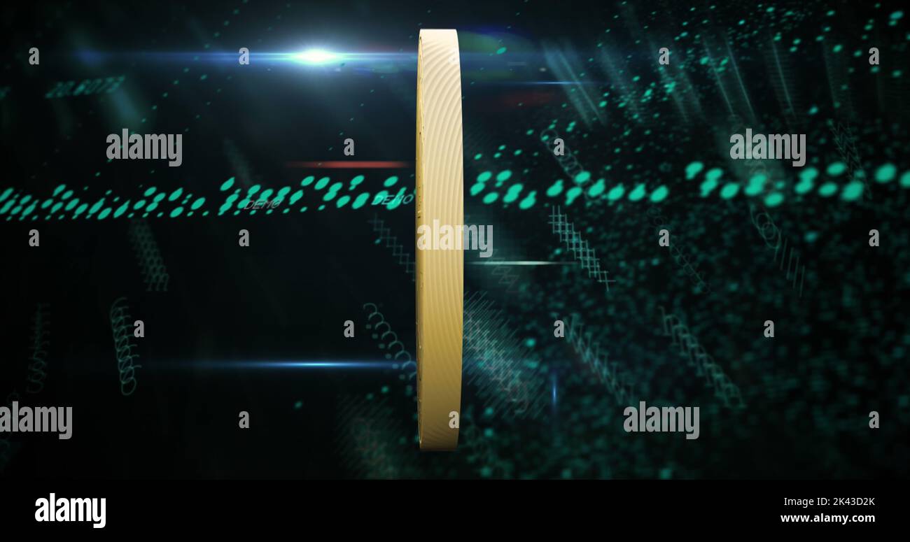 Image of data processing over nft coin Stock Photo - Alamy