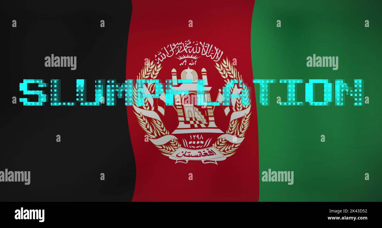 Image of slumpflation text over flag of afghanistan Stock Photo - Alamy