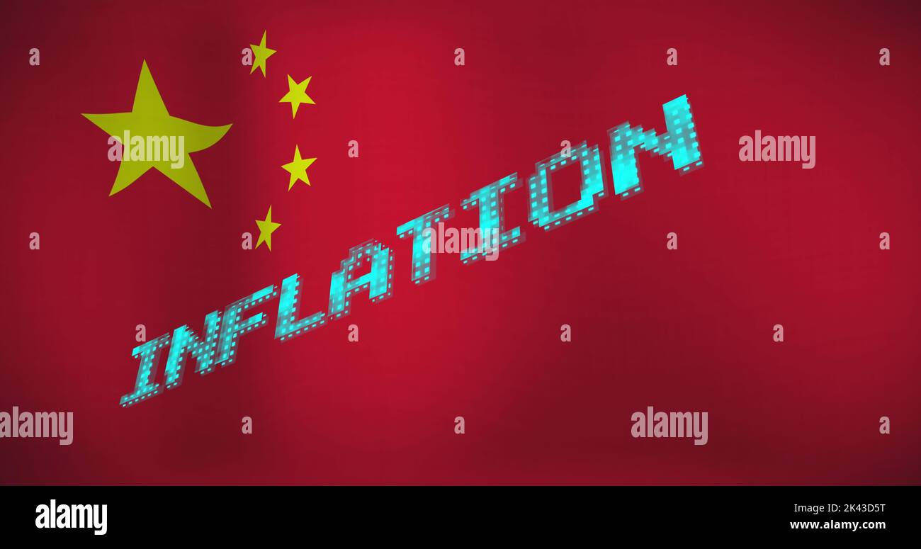 Image of inflation text over flag of china Stock Photo - Alamy