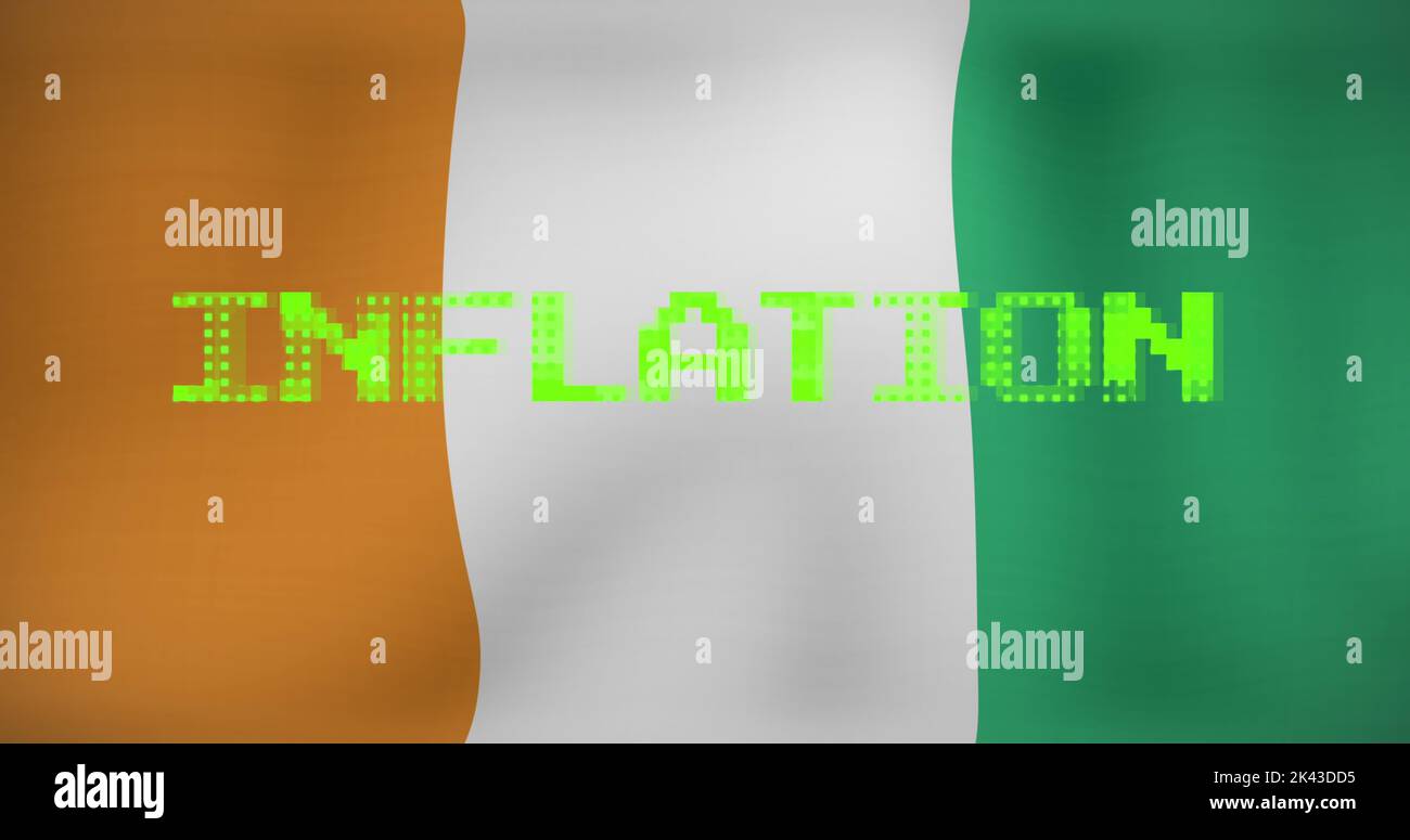 Image of inflation text over flag of ivory coast Stock Photo - Alamy