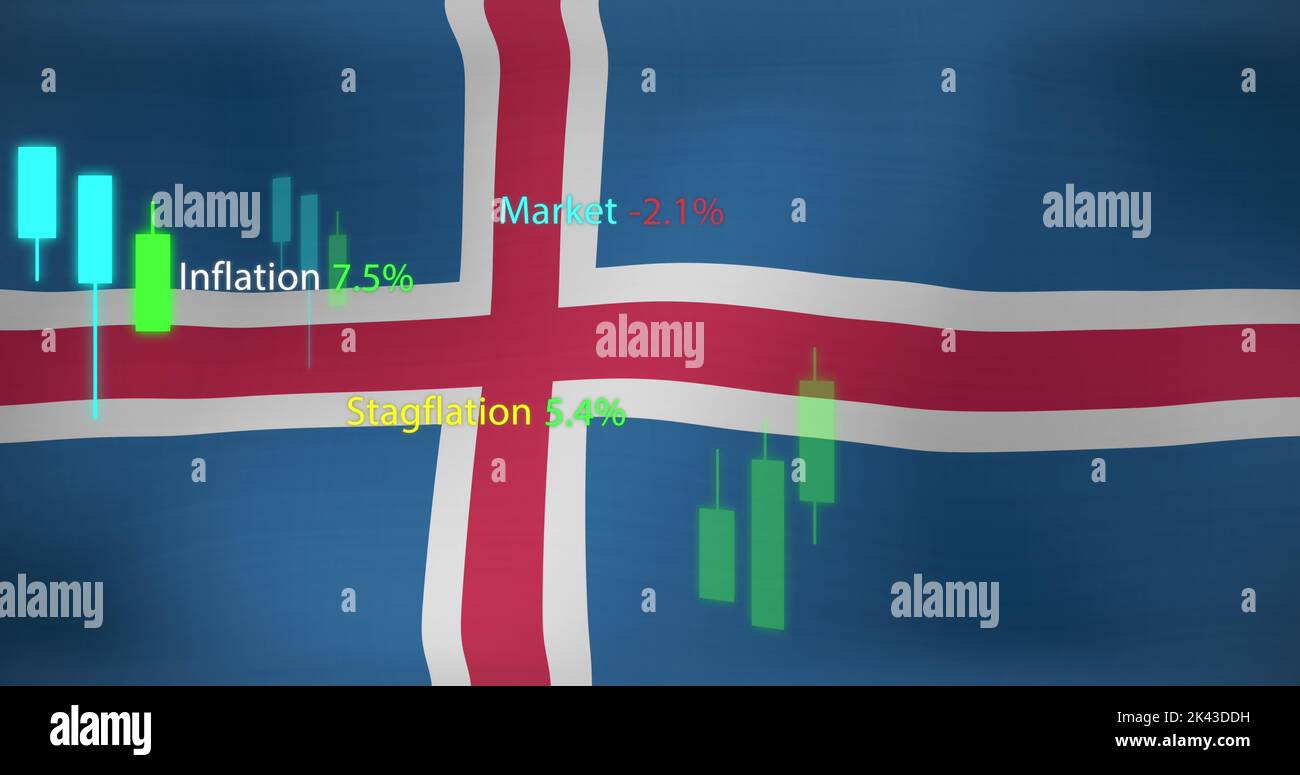 Image of data processing over flag of iceland Stock Photo - Alamy