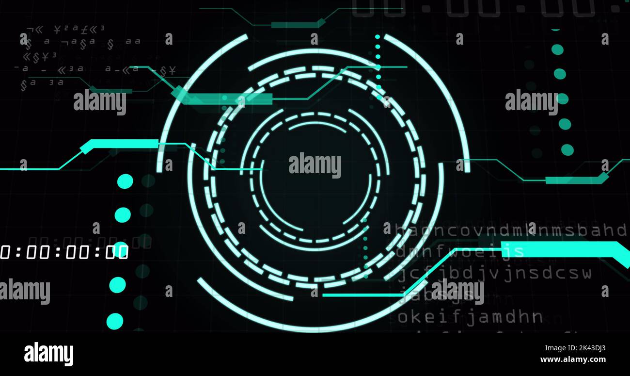 Image of data processing on black background Stock Photo - Alamy