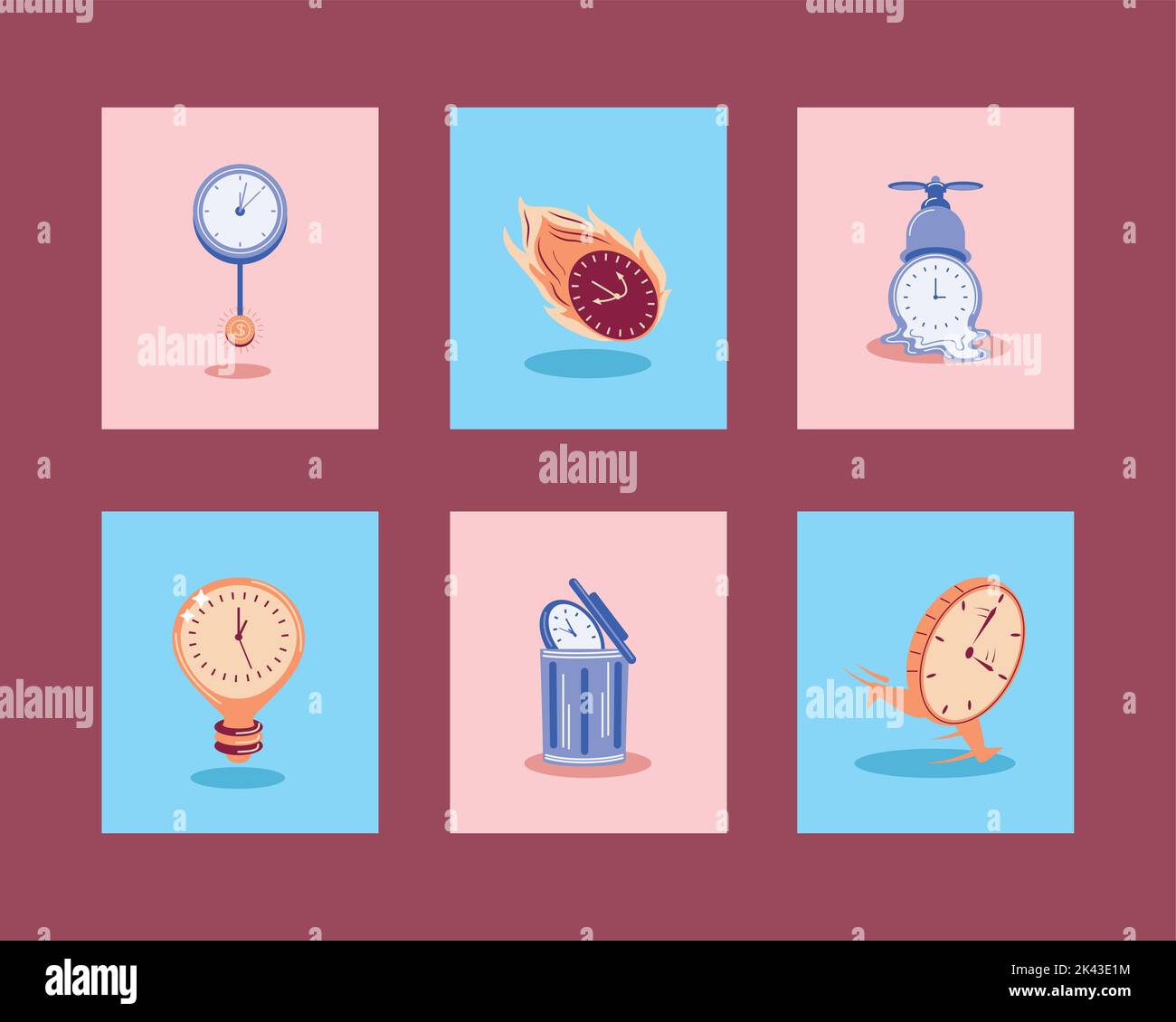 time clocks, icons set Stock Vector Image & Art - Alamy
