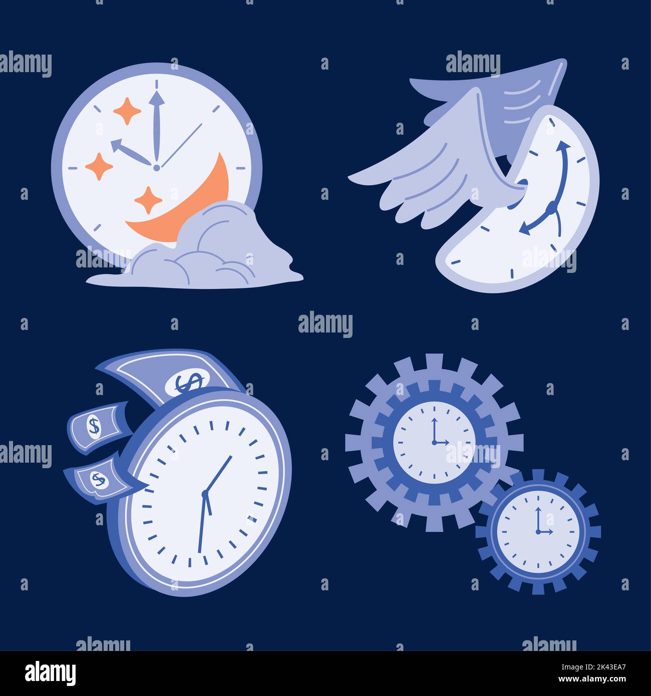 time clocks, set Stock Vector Image & Art - Alamy