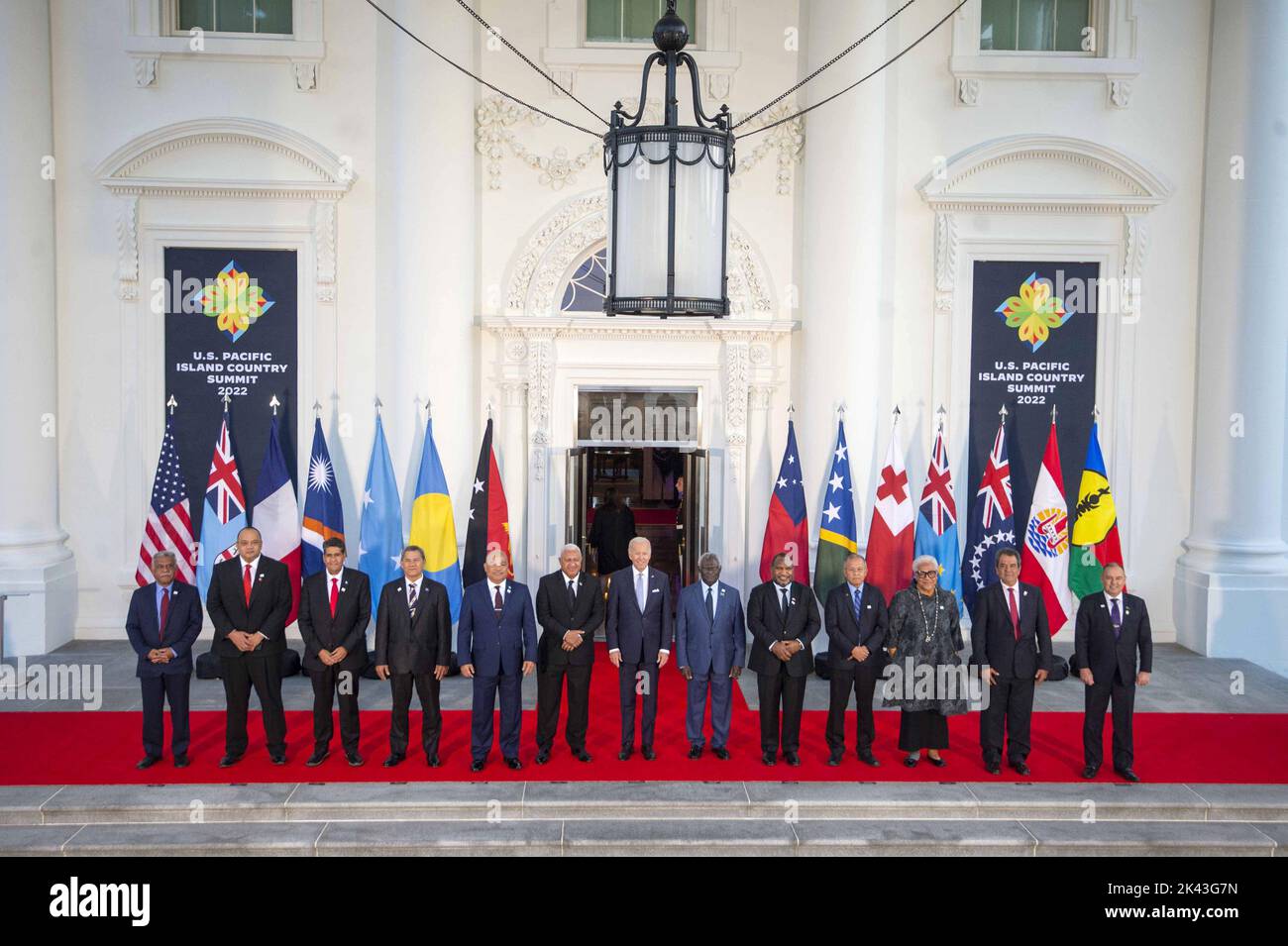 (L-R) President of New Caledonia Louis Mapou, Prime Minister of the ...