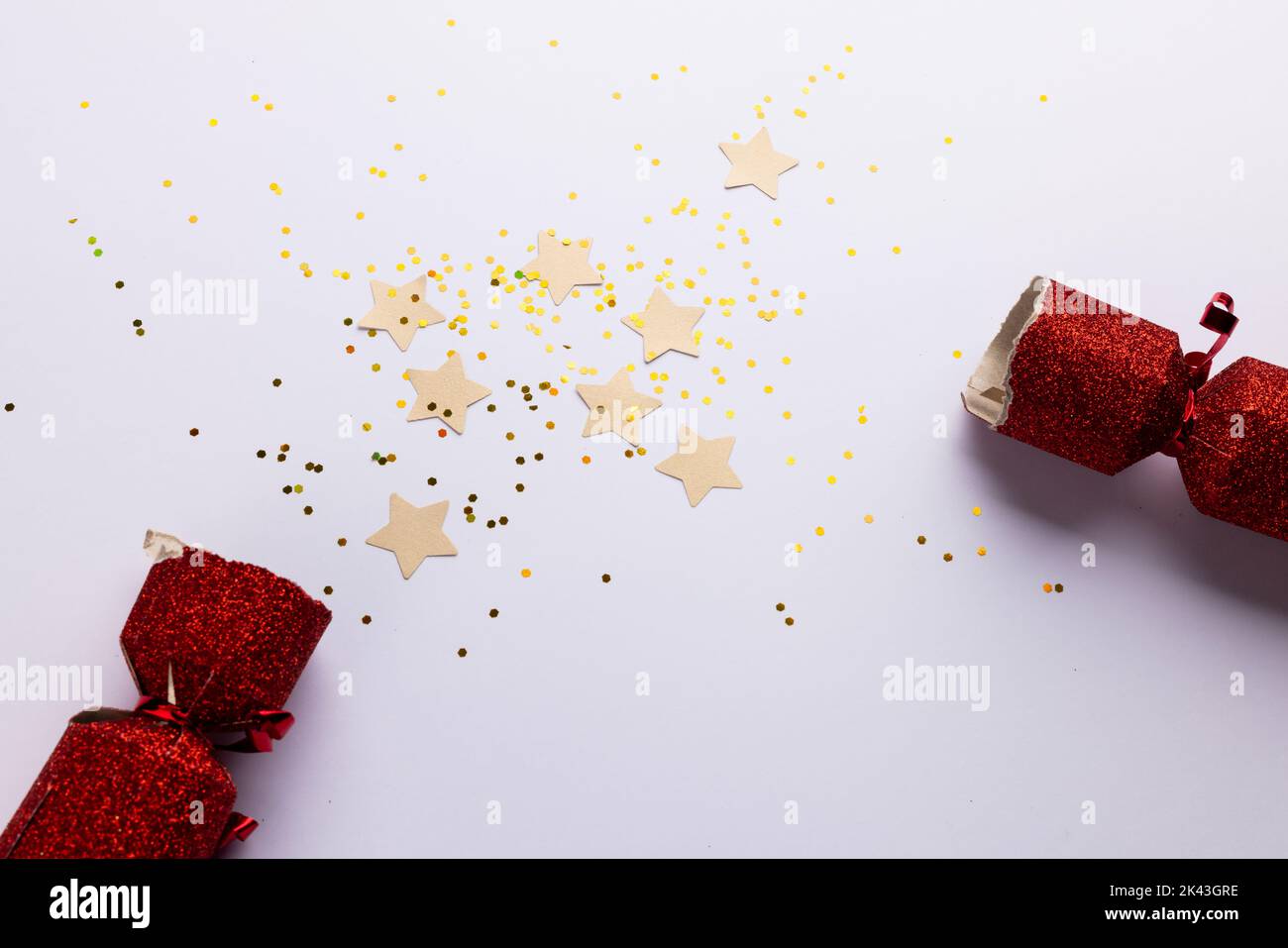 Image of christmas cracker with christmas decoration and copy space on ...