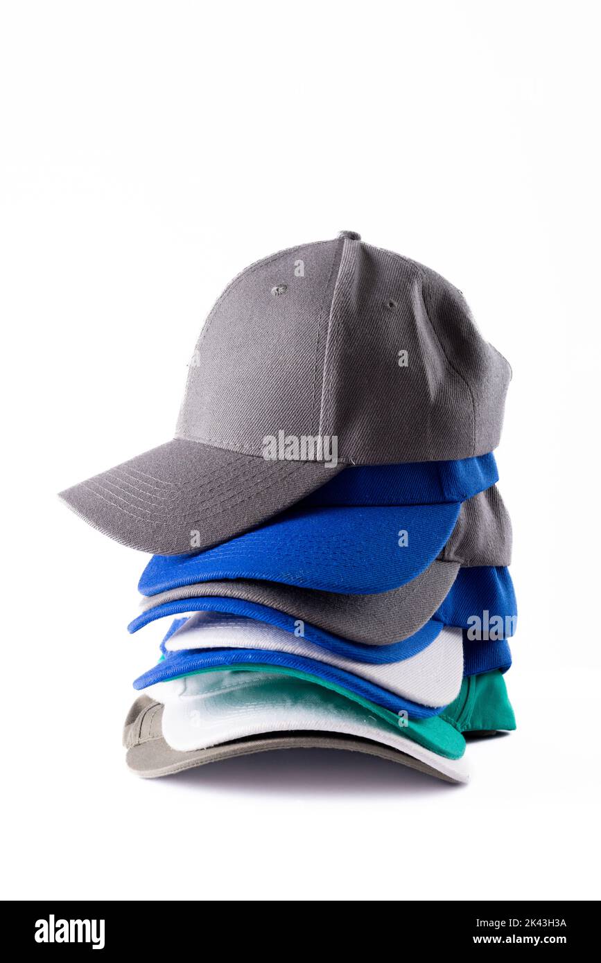 Vertical image of stack of cotton cups lying on white surface Stock ...