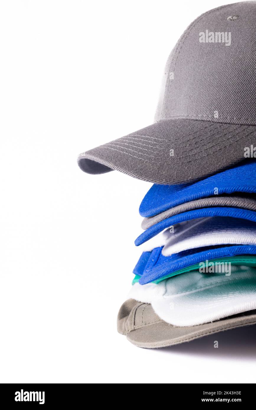 Vertical image of stack of cotton cups lying on white surface Stock ...