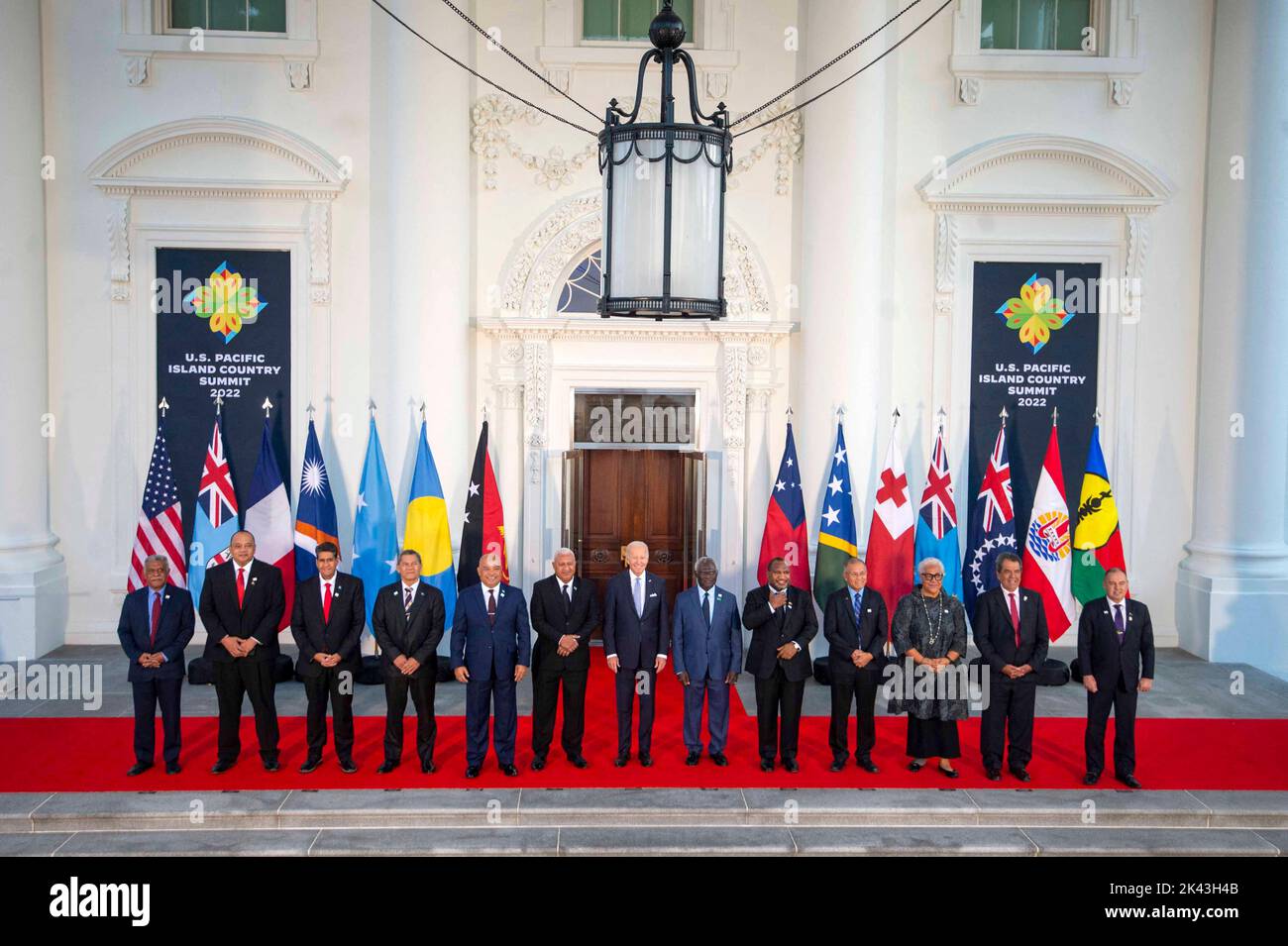 (L-R) President of New Caledonia Louis Mapou, Prime Minister of the ...