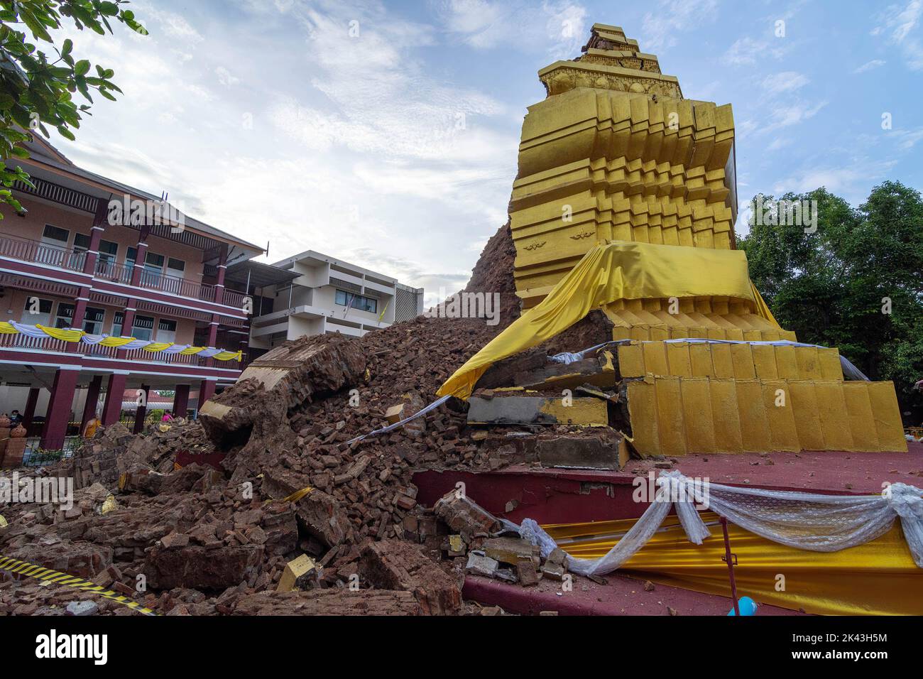 Chiang Mai, Thailand. 29th Sep, 2022. Part of Ancient Buddhist pagoda a ...