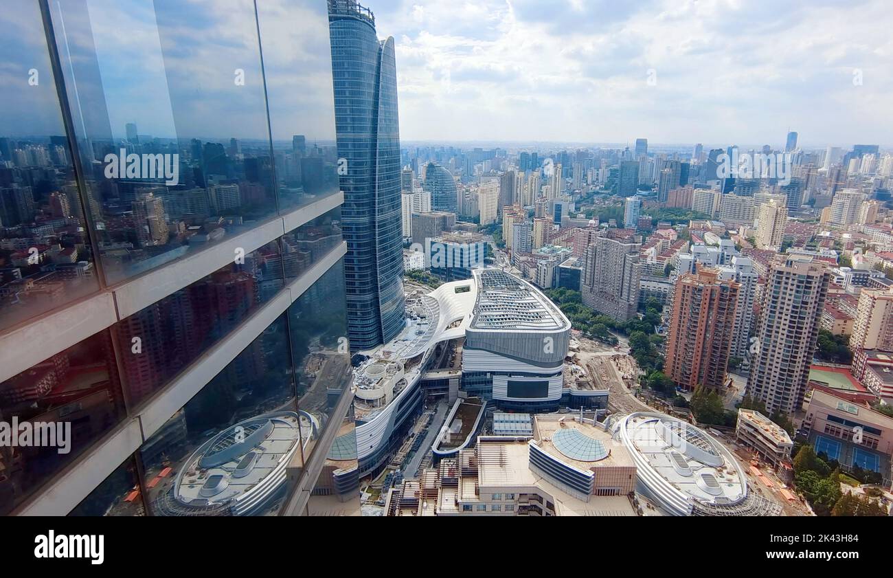 SHANGHAI, CHINA - SEPTEMBER 25, 2022 - An aerial view of the city skyline shows the urban ...