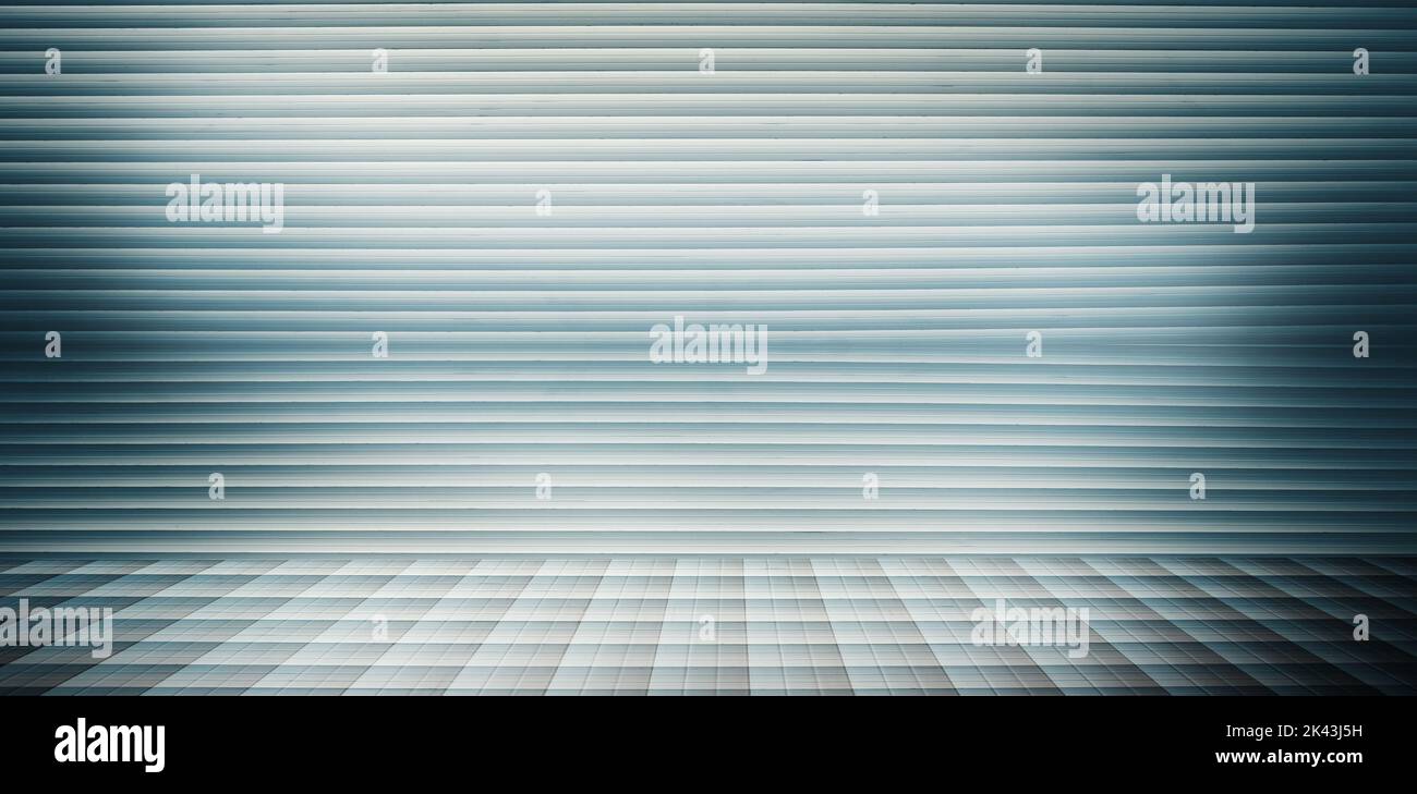 Abstract illustration of horizontal lines and square shapes on grey ...