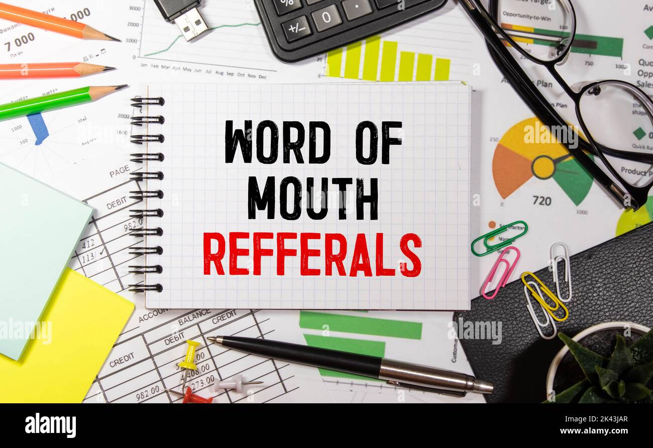 mouth refferals word written on wood block. mouth refferals text on ...