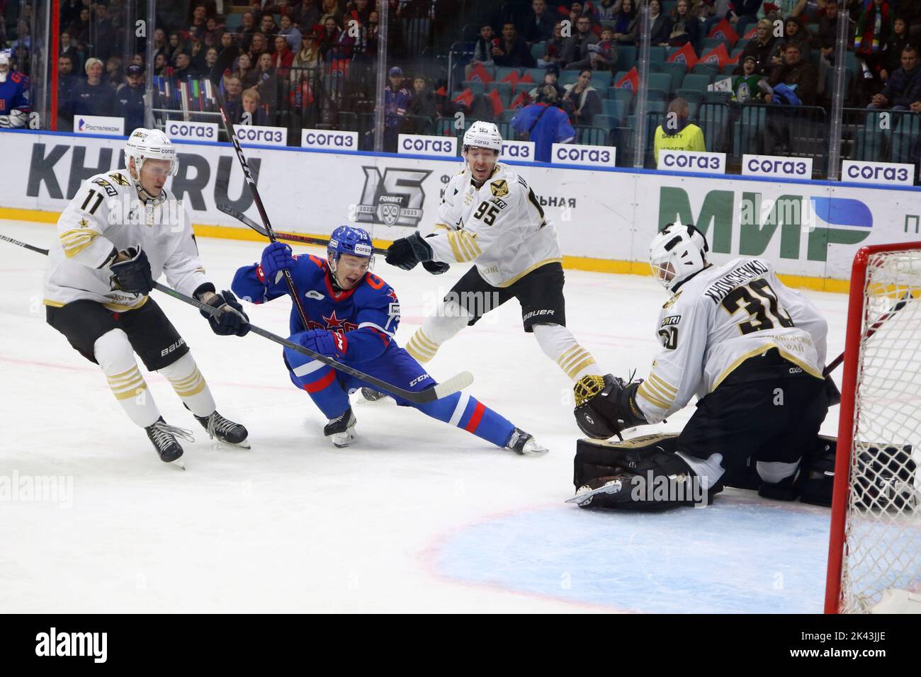 Admiral Hockey Club player, Pavel Khomchenko (No.30), Rinat Valiev (No ...