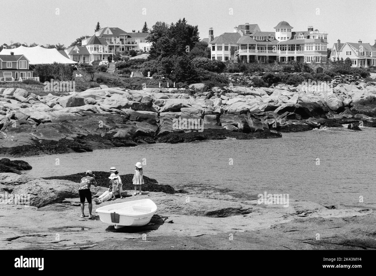 A view of the Cliff House hotel accross the bay from the Nubble ...